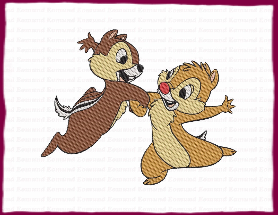 Chip and Dale Fill Embroidery Design 22 - Instant Download - Etsy