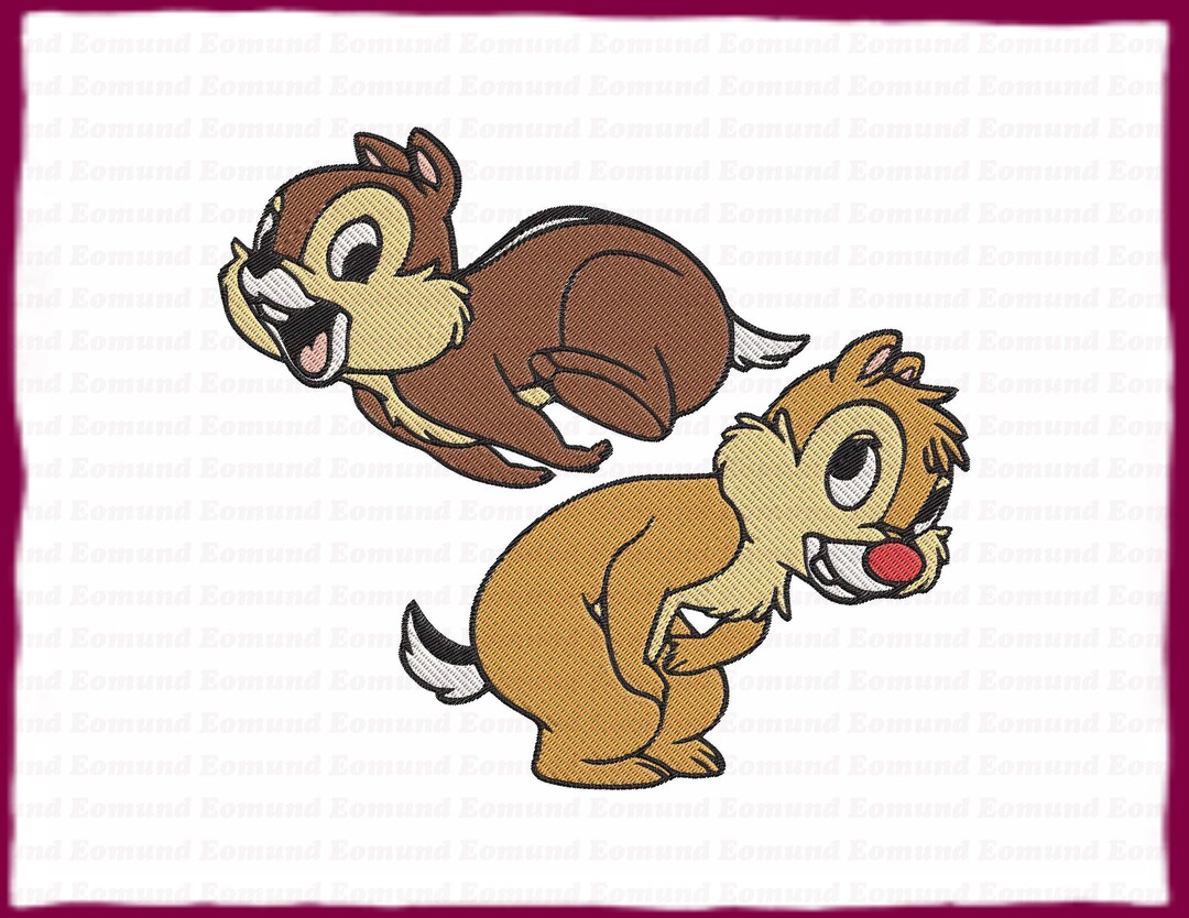 Chip and Dale Fill Embroidery Design 20 - Instant Download - Etsy