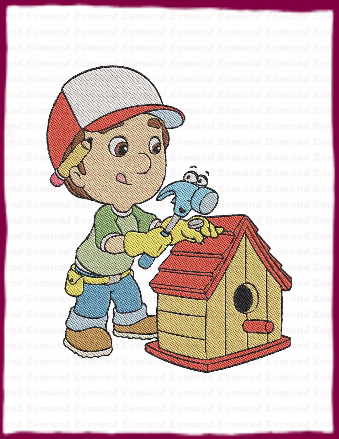 Handy Manny With Pat Fill Embroidery Design 2 - Instant Download - Etsy