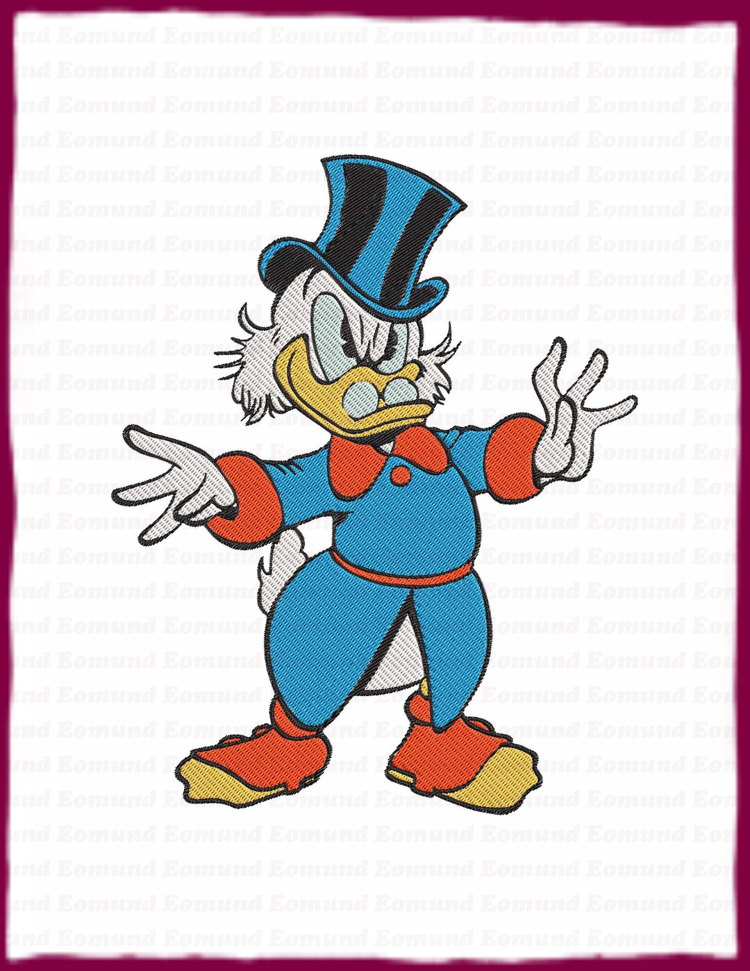 Scrooge Mcduck Ducktales Fill Embroidery Design 22 - Instant Download ...