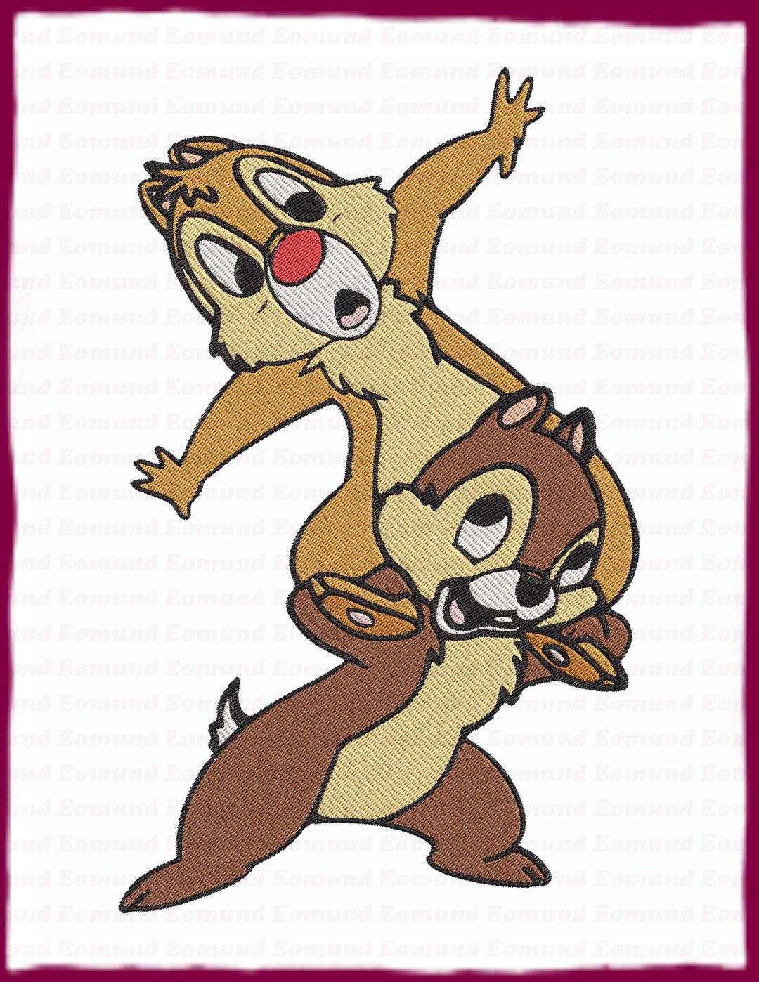Chip and Dale Fill Embroidery Design 10 - Instant Download - Etsy