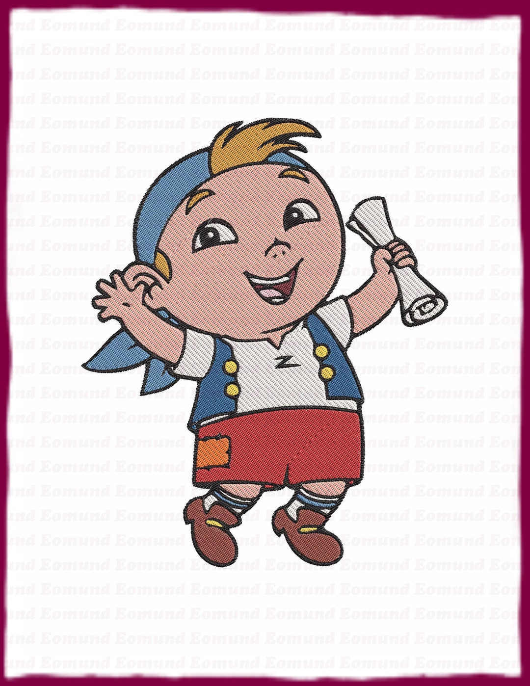 Cubby Jake and the Never Land Pirates Fill Embroidery Design 8 ...