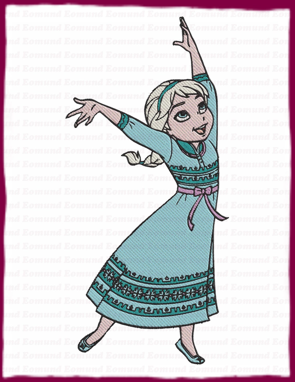 Little Elsa Frozen Filled Embroidery Design 2 - Instant Download - Etsy