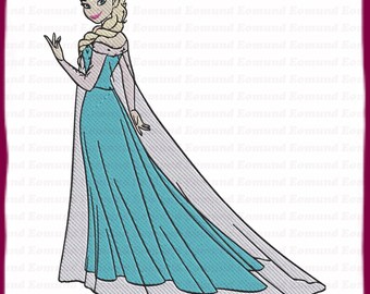 Elsa Frozen Filled Embroidery Design 24 Instant Download | Etsy