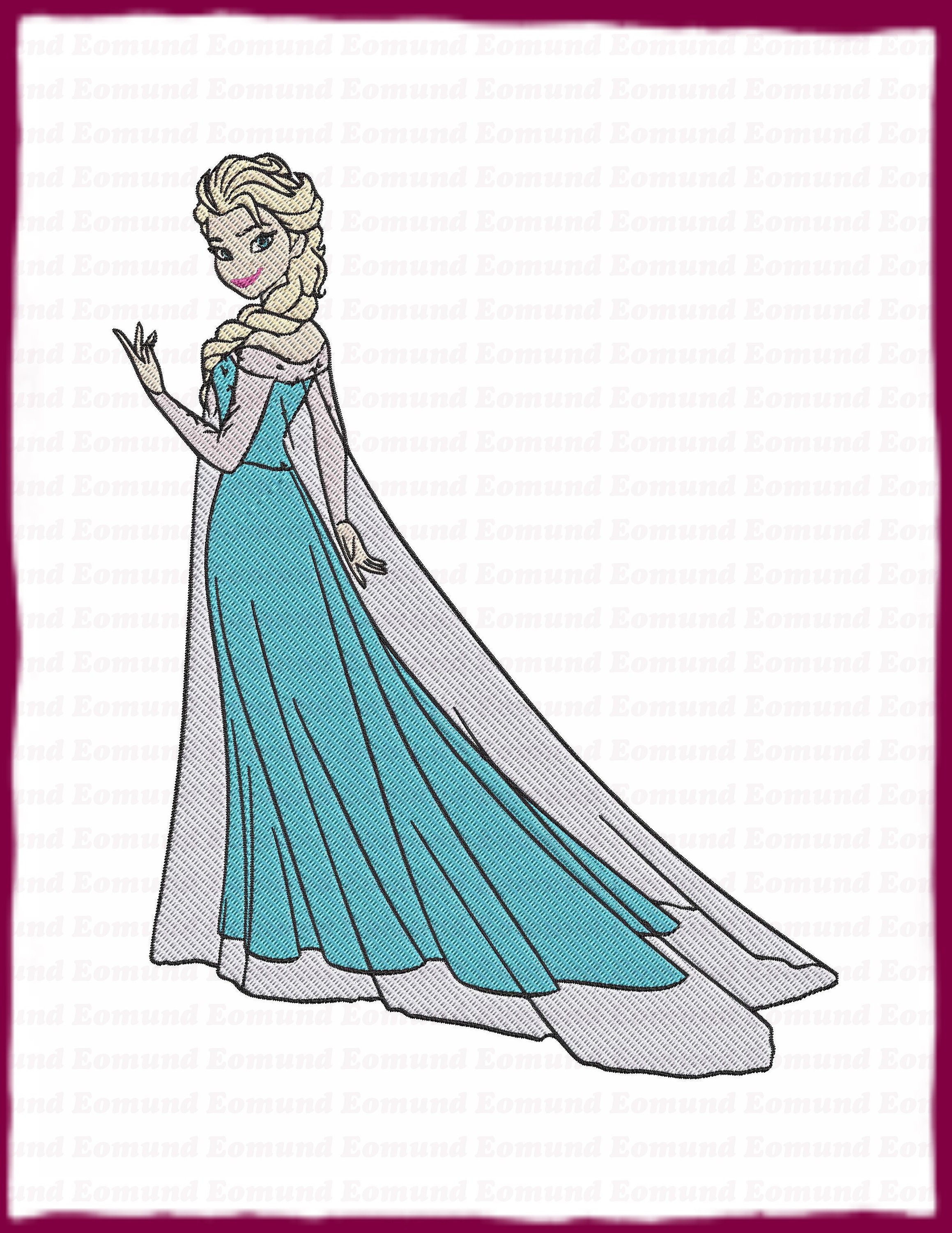 Elsa Frozen Filled Embroidery Design 3 Instant Download - Etsy UK