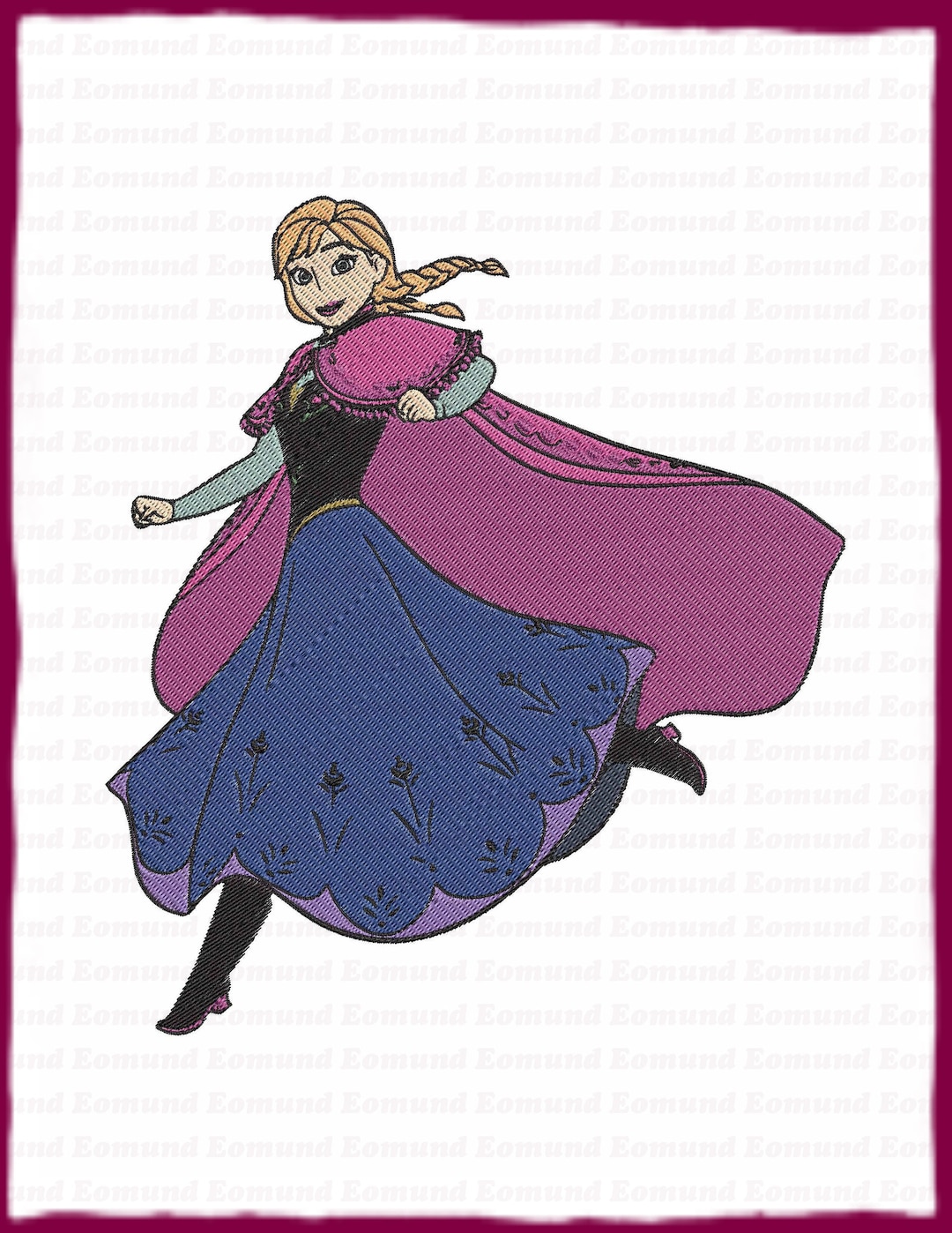Anna Frozen Filled Embroidery Design 5 - Instant Download - Etsy