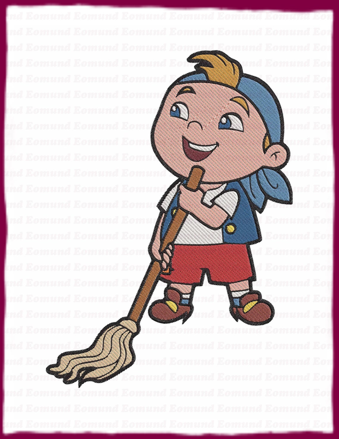 Cubby Jake and the Never Land Pirates Fill Embroidery Design 9 Instant ...