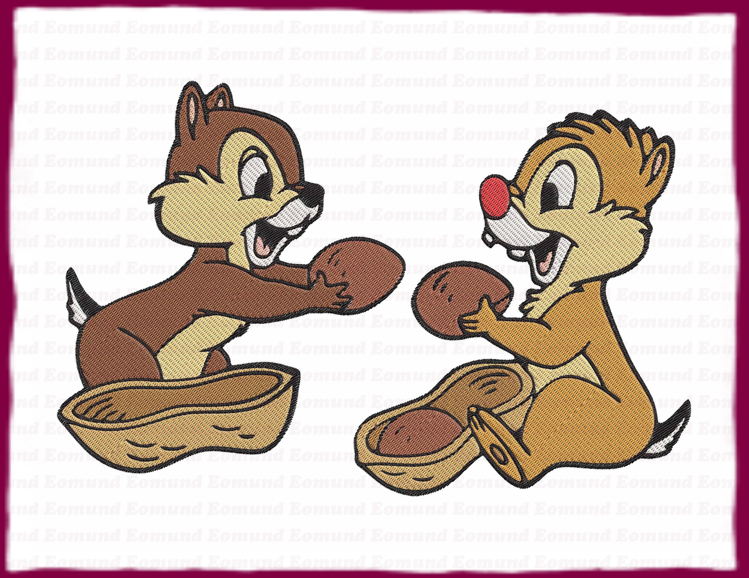 Chip and Dale Fill Embroidery Design 25 Instant Download - Etsy