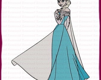 Elsa Frozen Filled Embroidery Design 14 Instant Download | Etsy