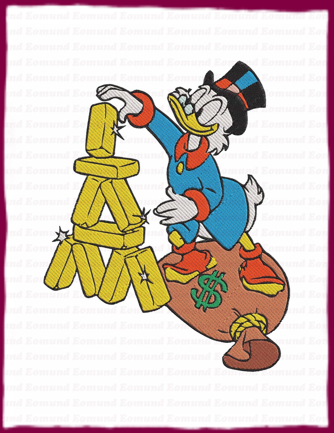Scrooge Mcduck Ducktales Fill Embroidery Design 30 - Instant Download ...