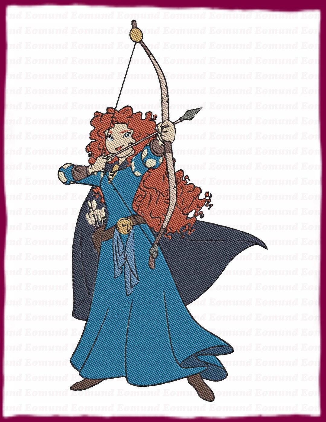 Merida Brave Filled Embroidery Design 3 - Instant Download - Etsy