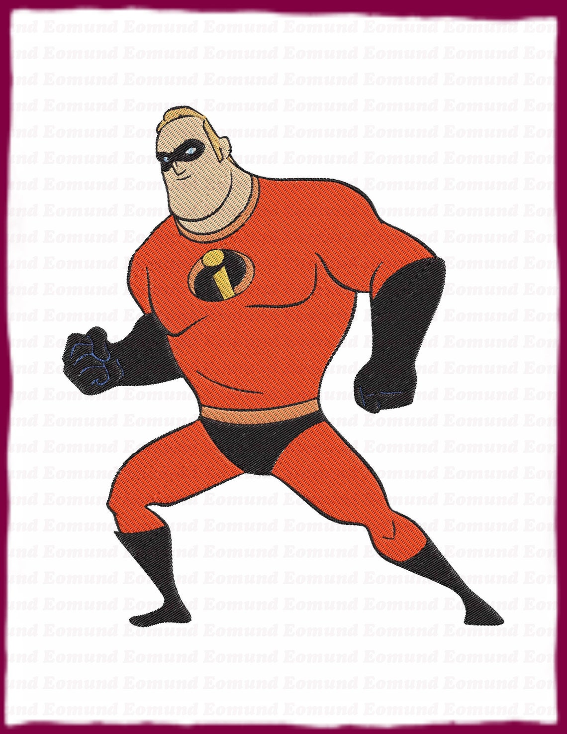 Bob Parr Incredibles Filled Embroidery Design 4 - Instant Download - Etsy