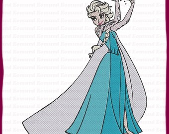 Elsa Frozen Filled Embroidery Design 24 Instant Download | Etsy