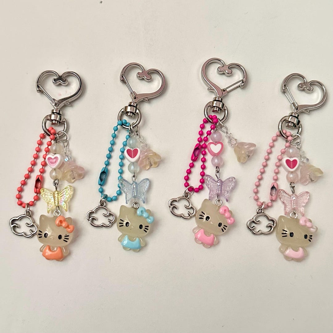 Sanrio Hello Kitty Charm Keychain (glow in the Dark!) - Etsy