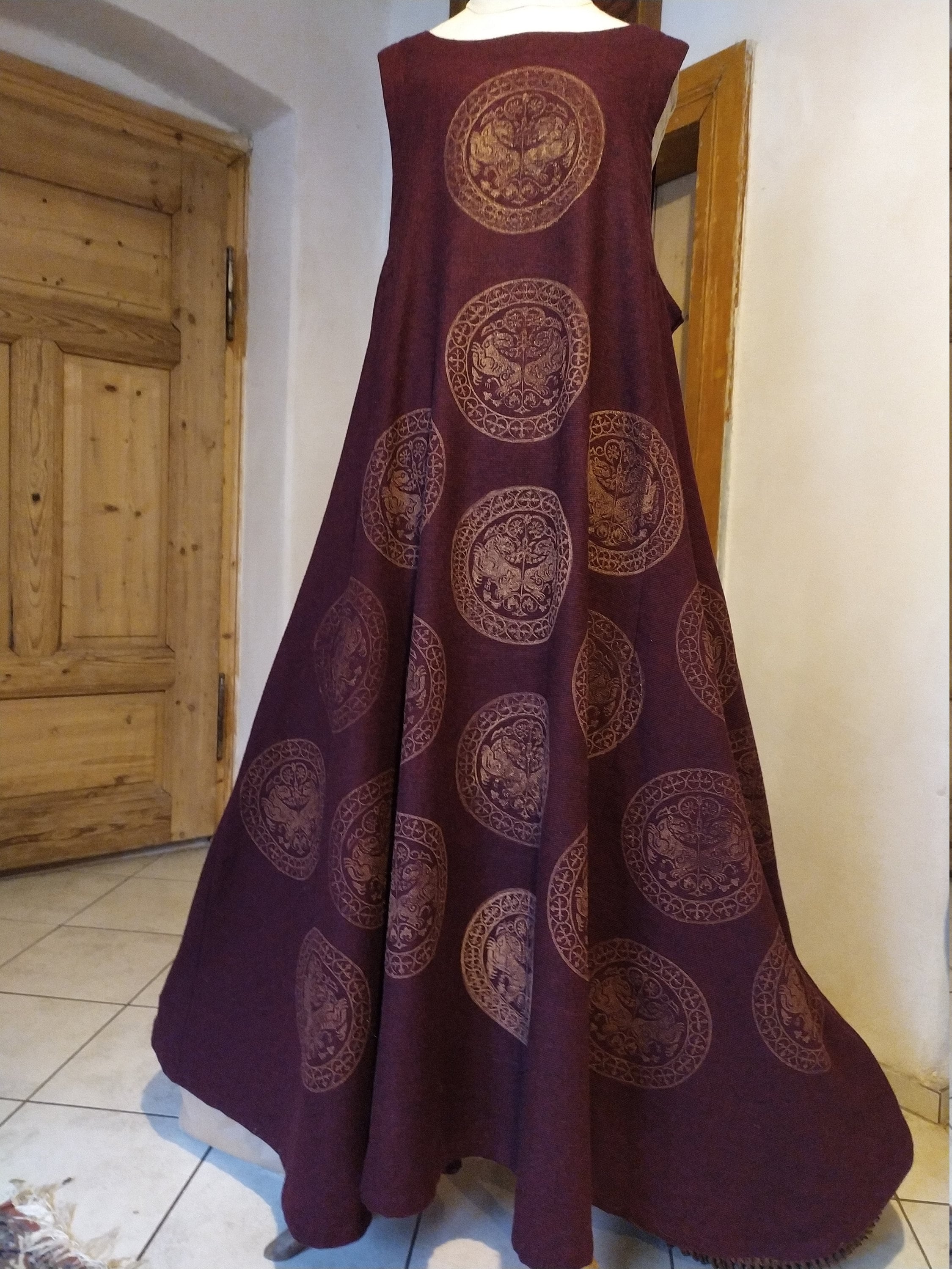 Surcote, Darkred Soft Wool, Stamped - Etsy