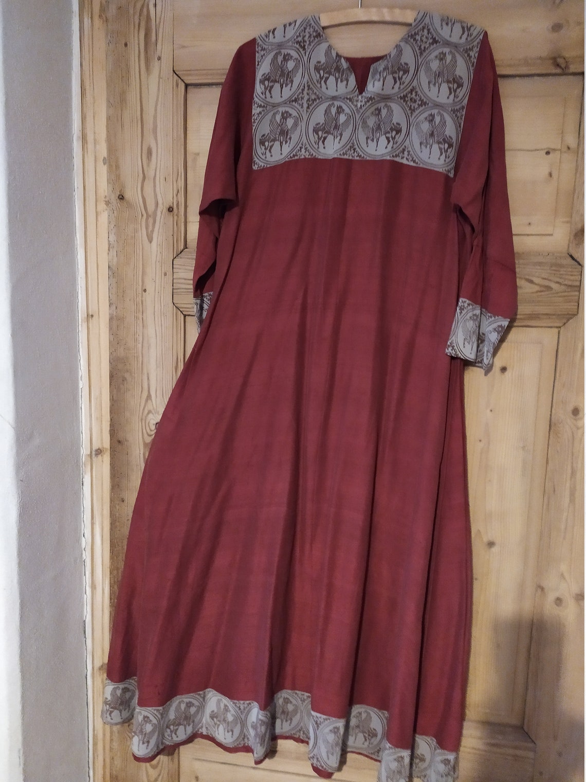 Early Medieval Silk Dress With Stamps - Etsy