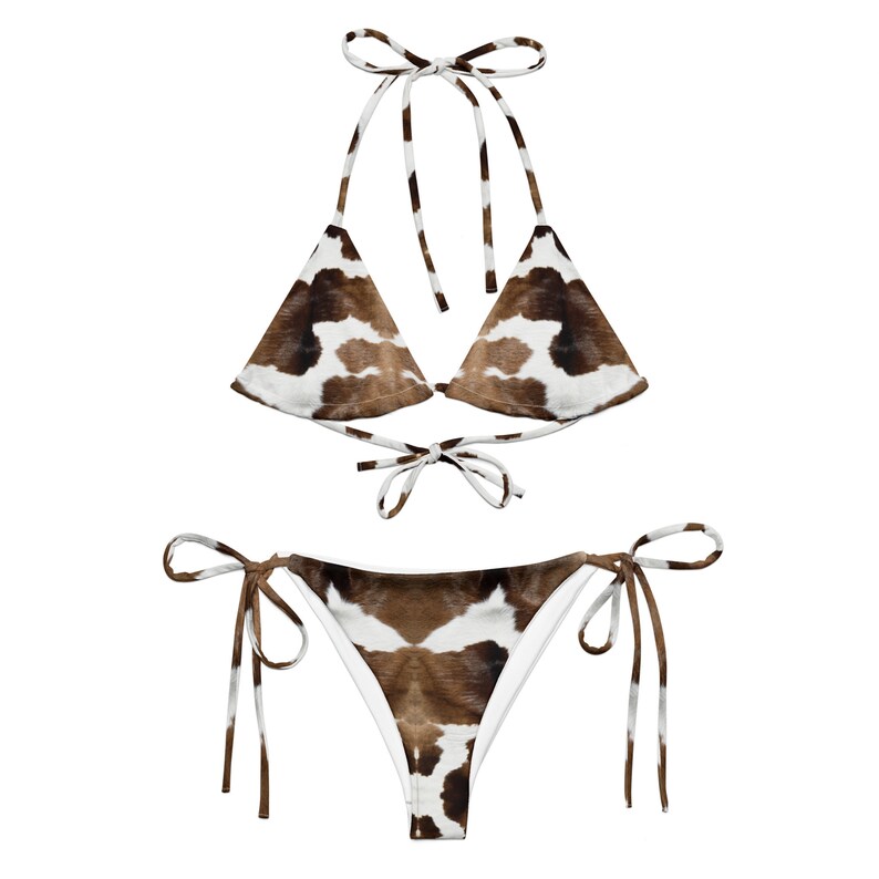 Cow Print String Bikini Extended Sizes 2XS 6XL - Etsy
