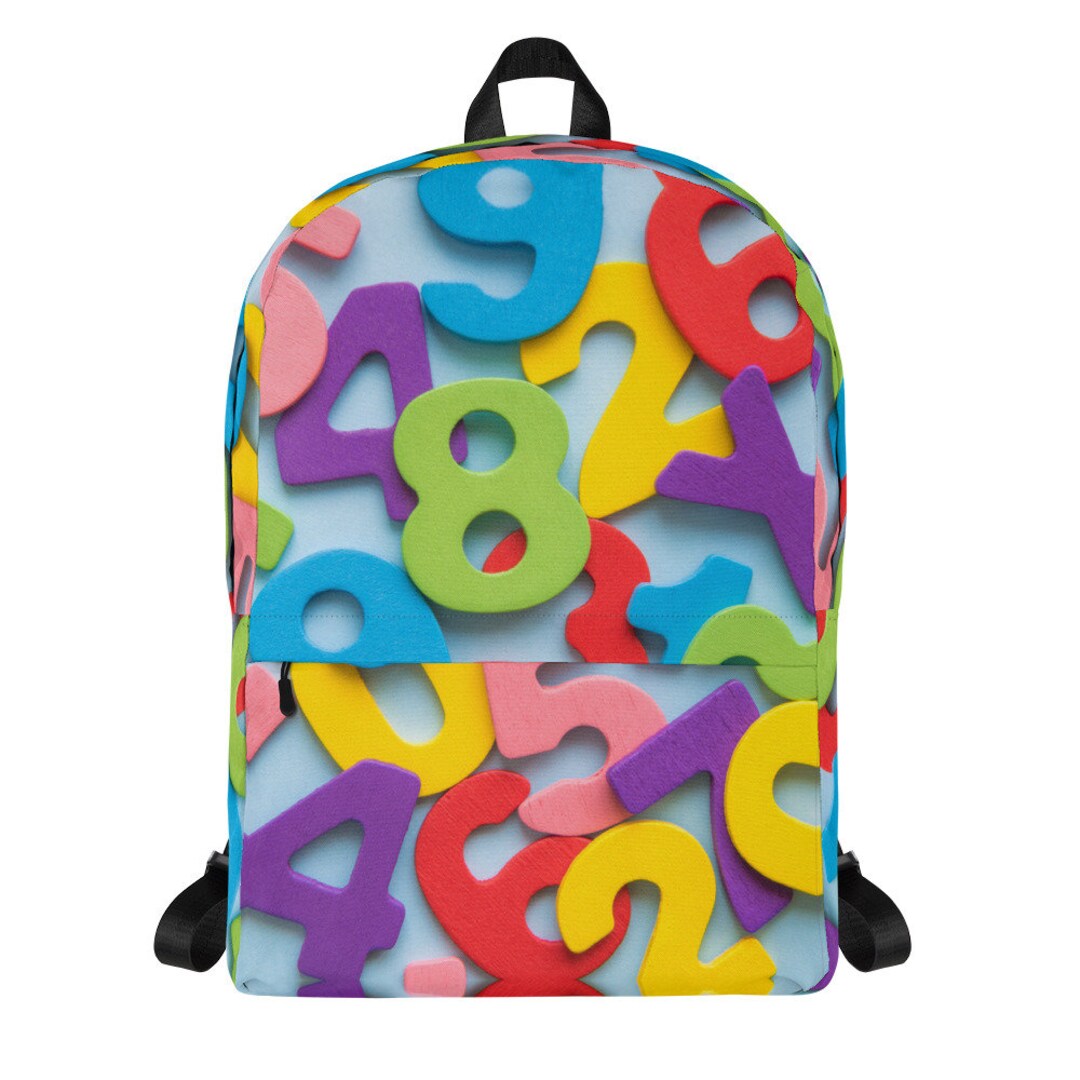 Colorful Learning Numbers Backpack With Laptop Pocket - Etsy