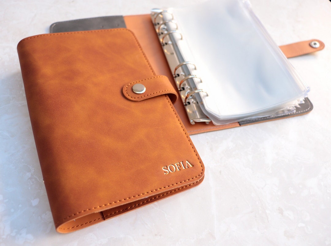 Personalized Leather Budget Binder With Cash Envelopes, Custom Monthly ...