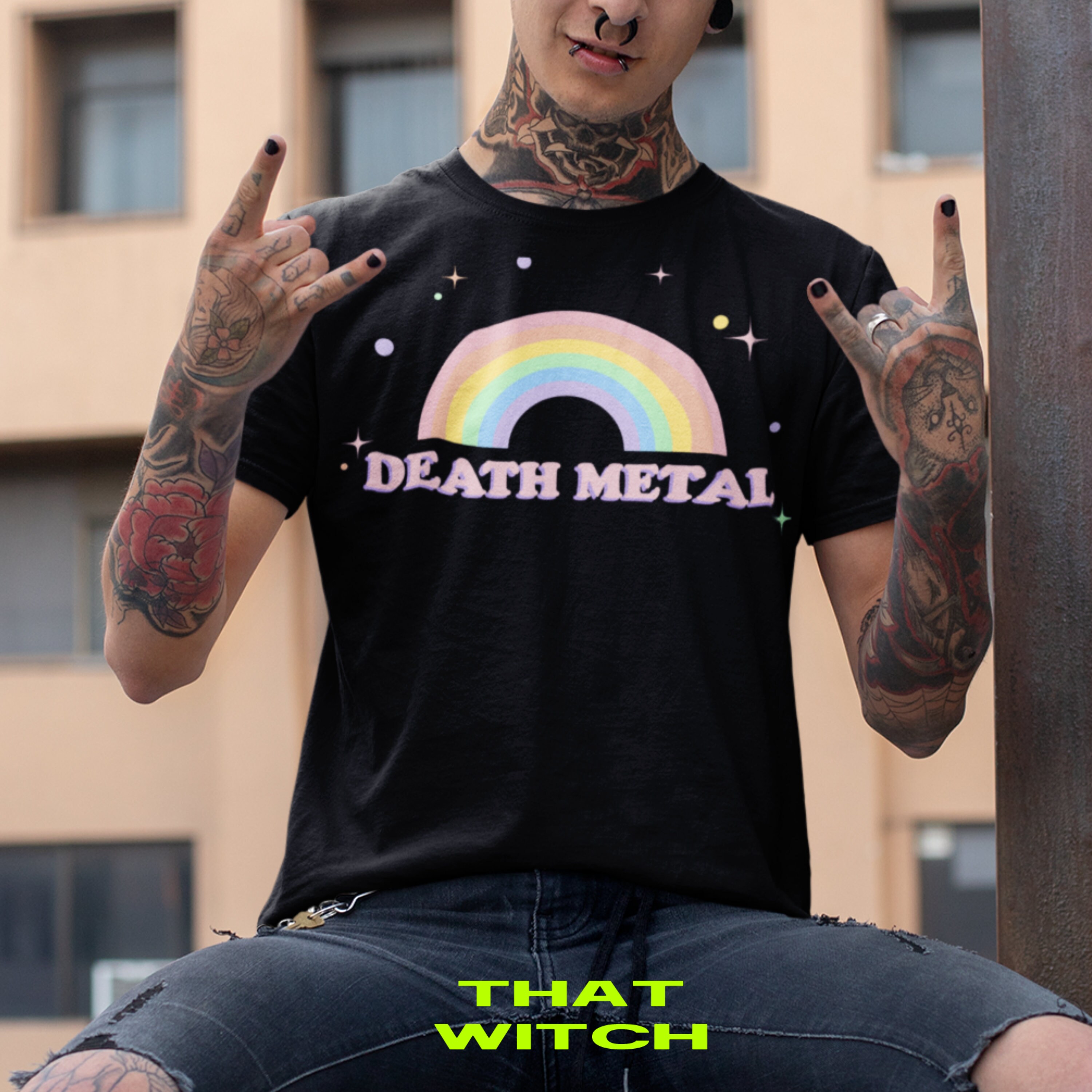 KAWAII DEATH METAL Cute Metal Band Gift Funny Heavy Metal Rainbow ...