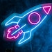 Space Ship Custom Neon Sign Rocket, Neon Light Galaxy Led Lamp, Space ...