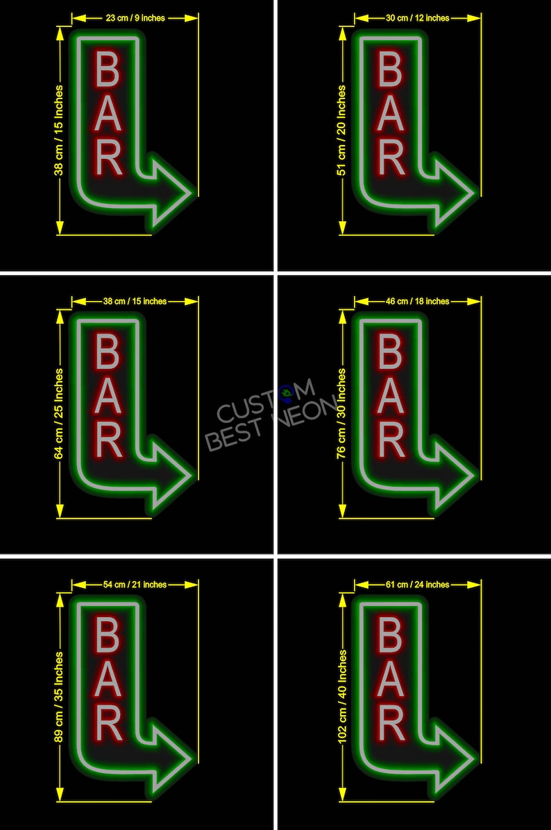 Bar Arrow Right Neon Sign, Outdoor Right Arrow Led Sign, Arrow Right ...