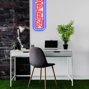 Neon Open Sign, Vertical Led Sign, Business Logo Light, LED Wall ...