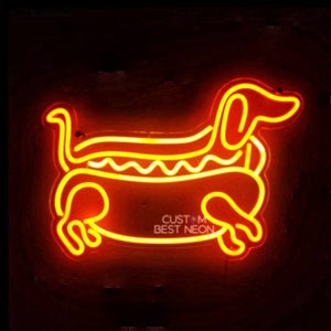 Sausage Dog Led, Hot Dog Neon Sign, Animal Led Lights, Diner Wall Decor ...