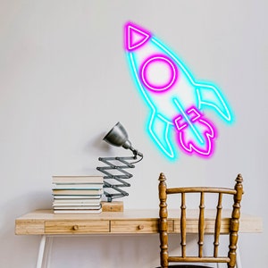 Space Rocket Neon Sign Space Rocket Neon Light Galaxy Lamp Space Neon ...