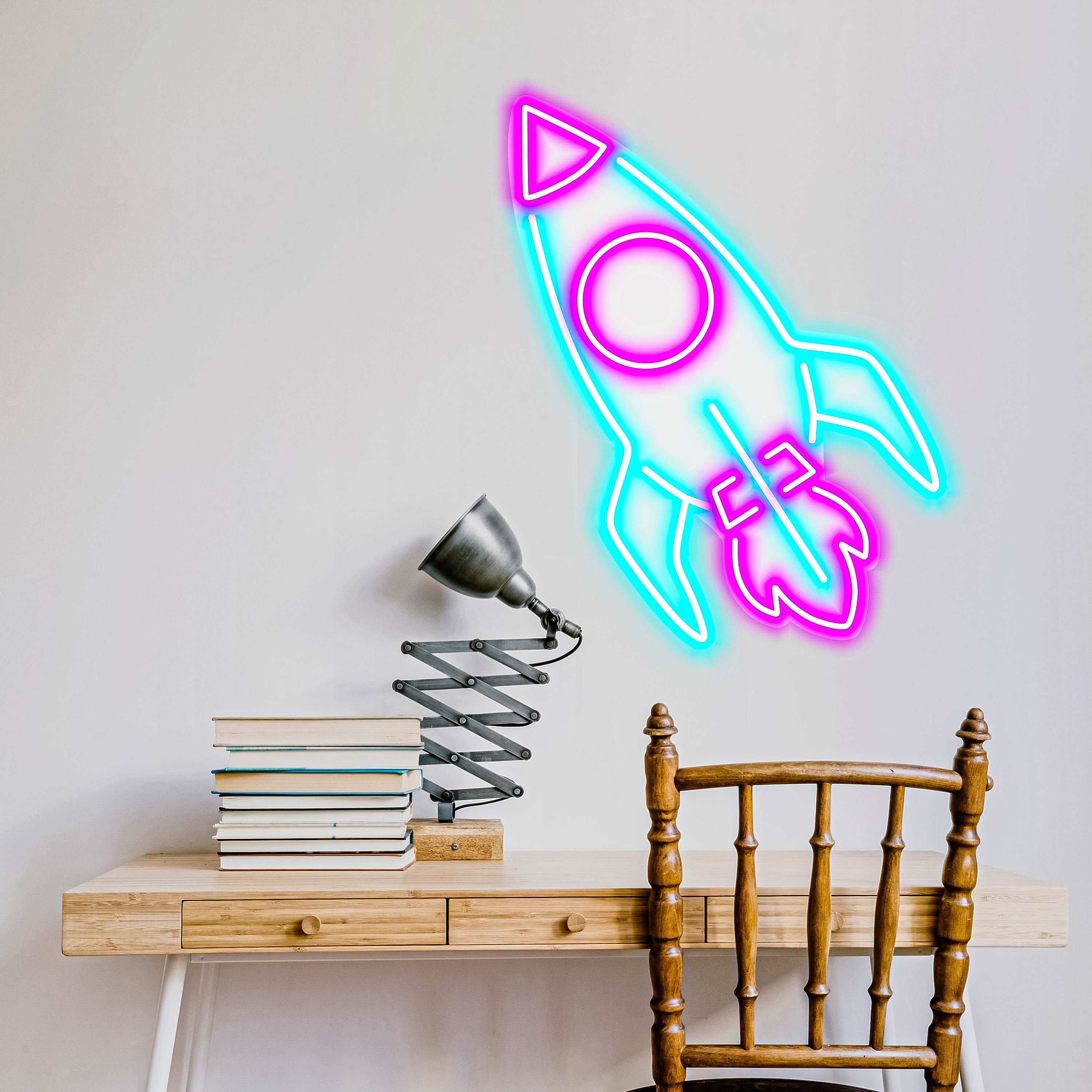Space Rocket Neon Sign Space Rocket Neon Light Galaxy Lamp - Etsy