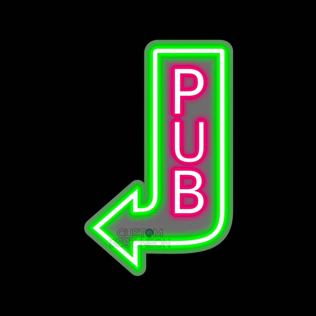 Pub Neon Sign Neon Arrow Sign, Led Neon Sign for Business, Bar Open ...