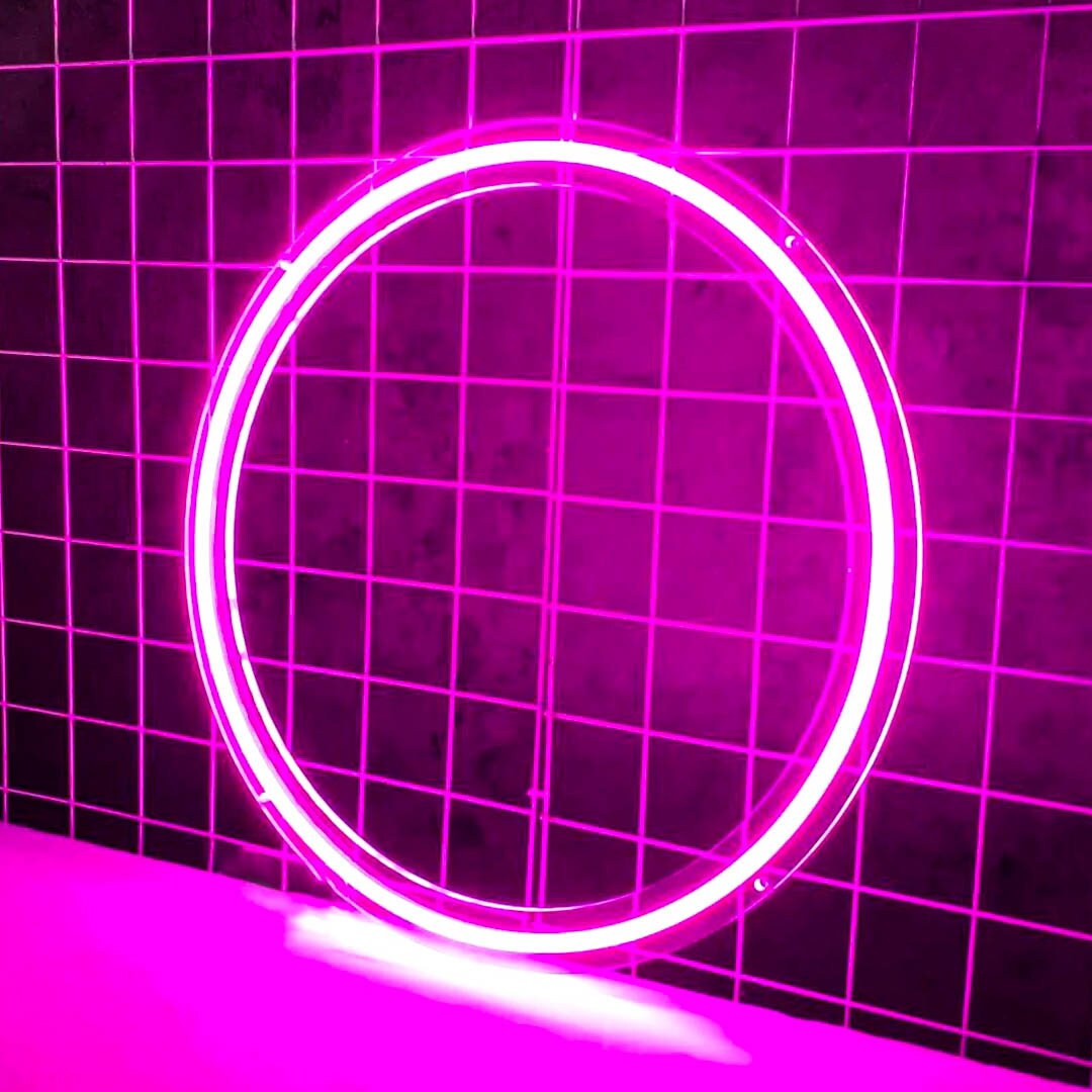 Neon Circle Light for Storefront Bar, Neon Ring for Wedding Restaurant ...