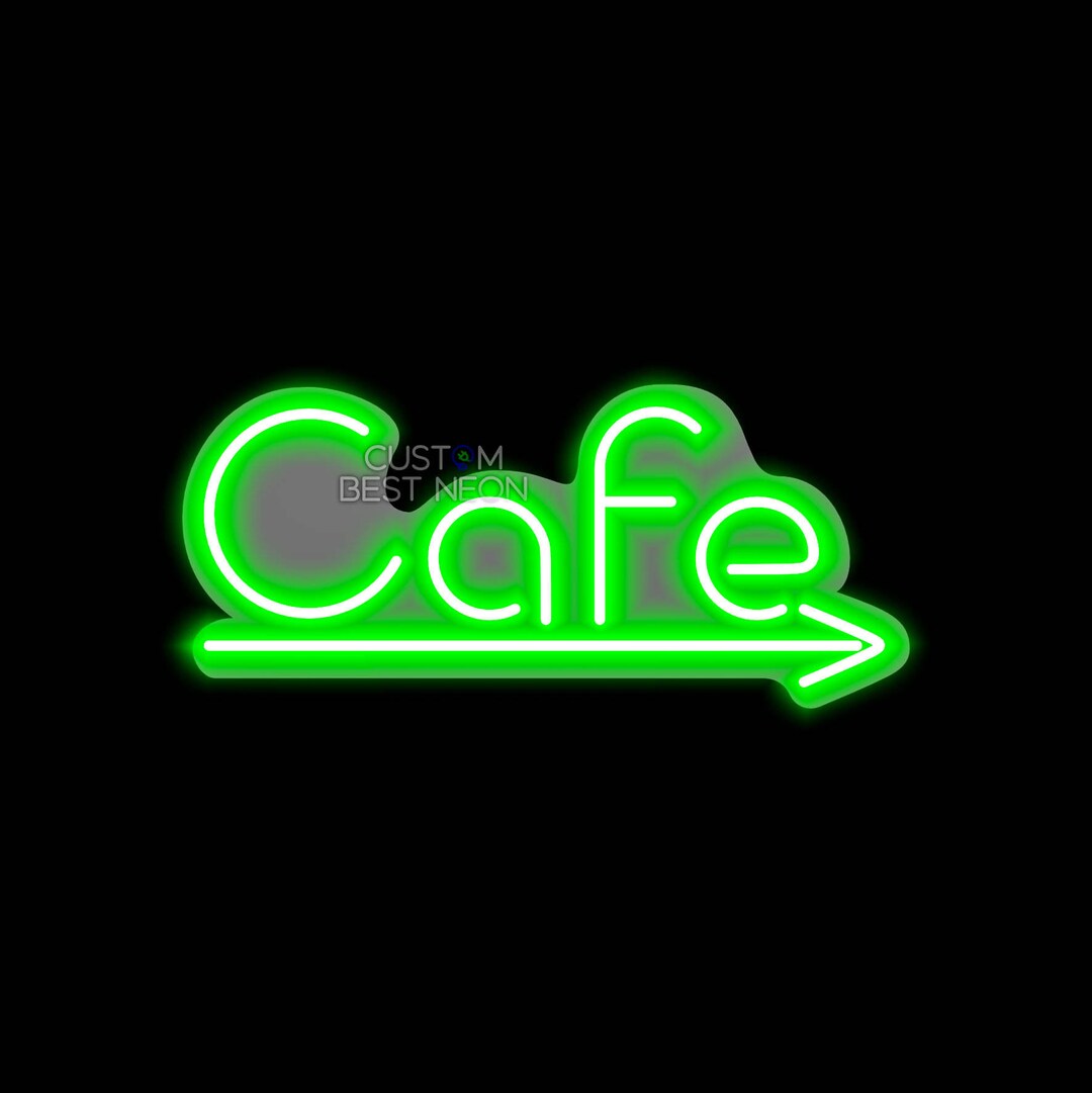 Neon Outdoor Cafe Open Sign Arrow: Waterproof LED Neon for Businesses ...