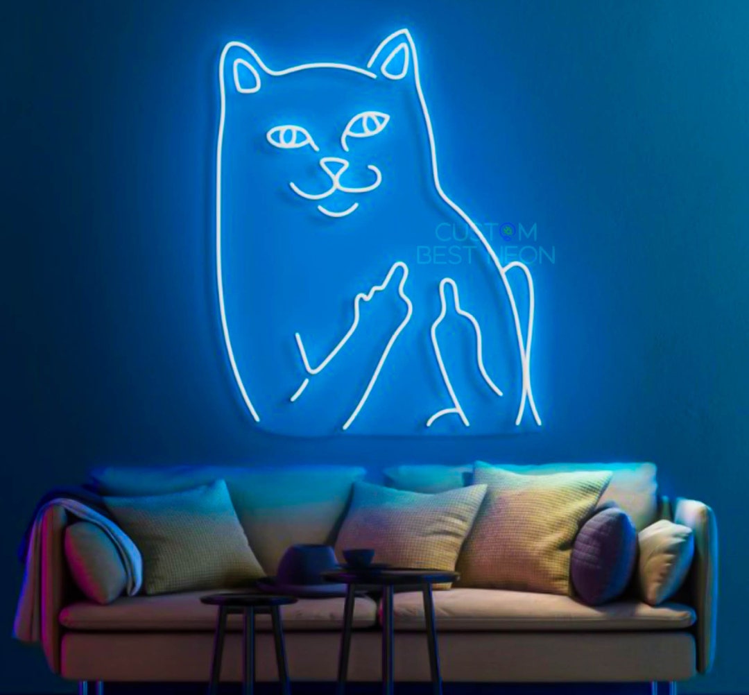 Cat Neon Sign, Funny Neon Signs, LED Neon Sign, Cat Meme Sign ...