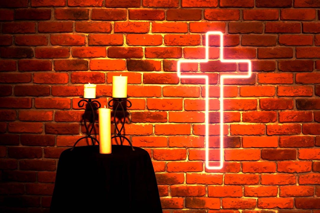Red Orthodox Cross Neon Sign Wall Decor, Custom Neon Sign Wall Art ...