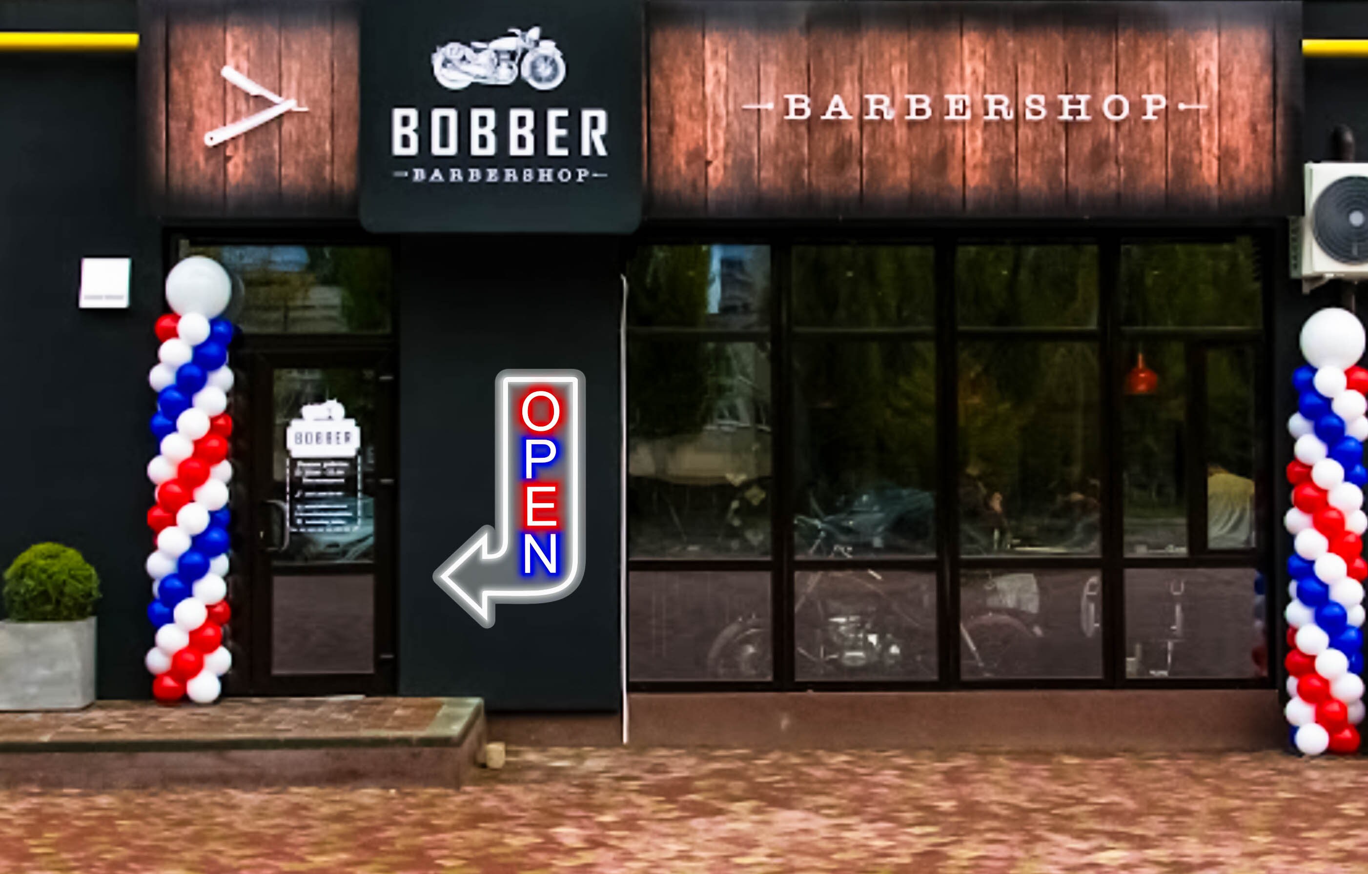 Neon Open Sign Vertical for Barbershop, LED Wall Decor Barber Shop ...