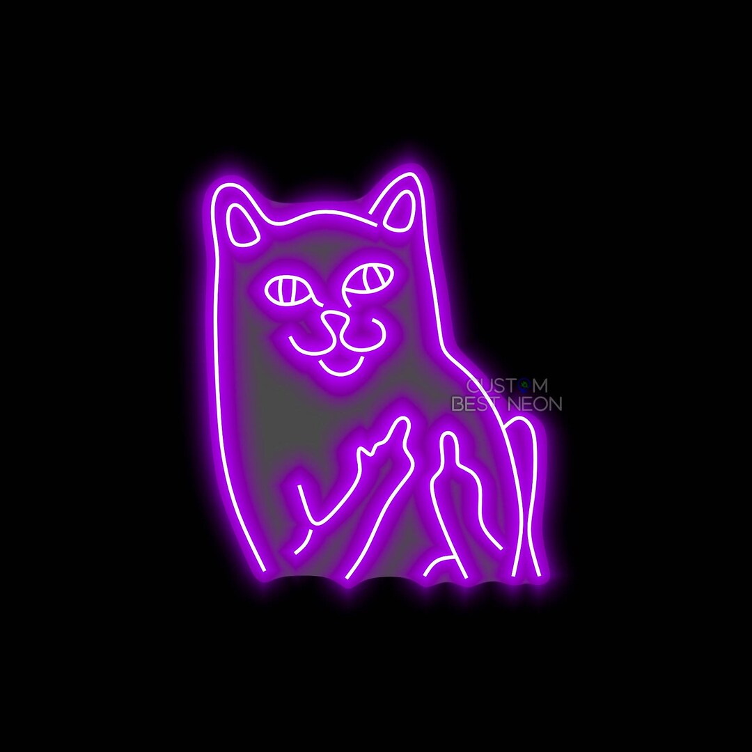 Cat Neon Sign Art Decor, Fuck Neon Light, Bad Cat Decor, Gift Led Neon ...