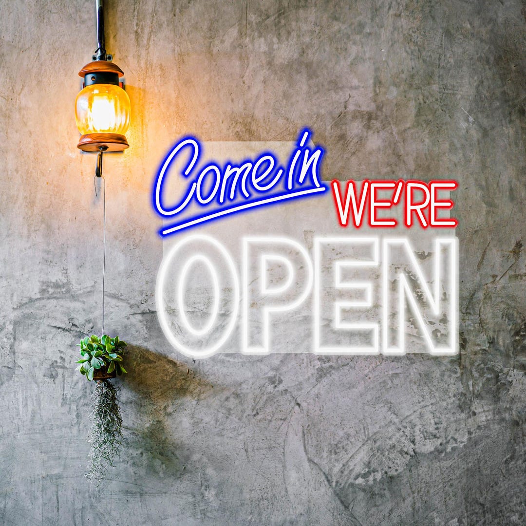 Come in We Are Open Led Neon Sign, Custom Open Neon Light, Business ...