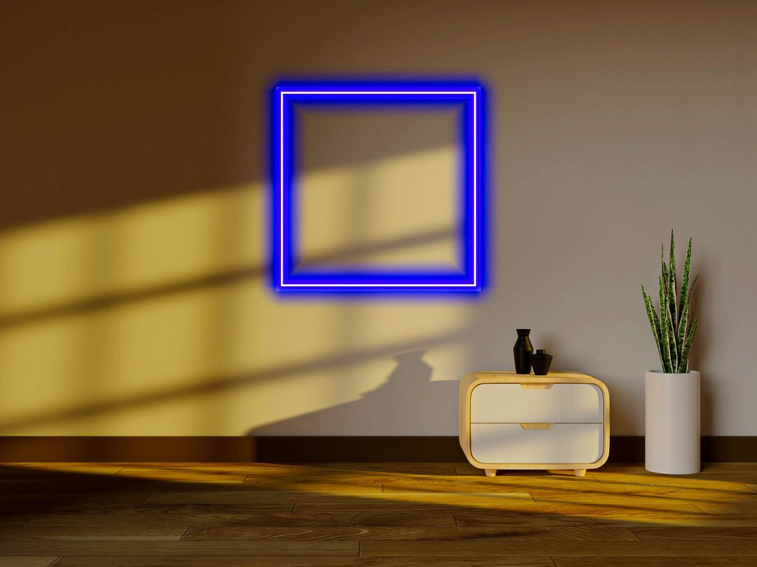 Square Neon Sign, Square Led Sign, Square Neon Light, Aesthetic Led ...