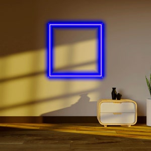 Square Neon Sign, Square Led Sign, Square Neon Light, Aesthetic Led ...