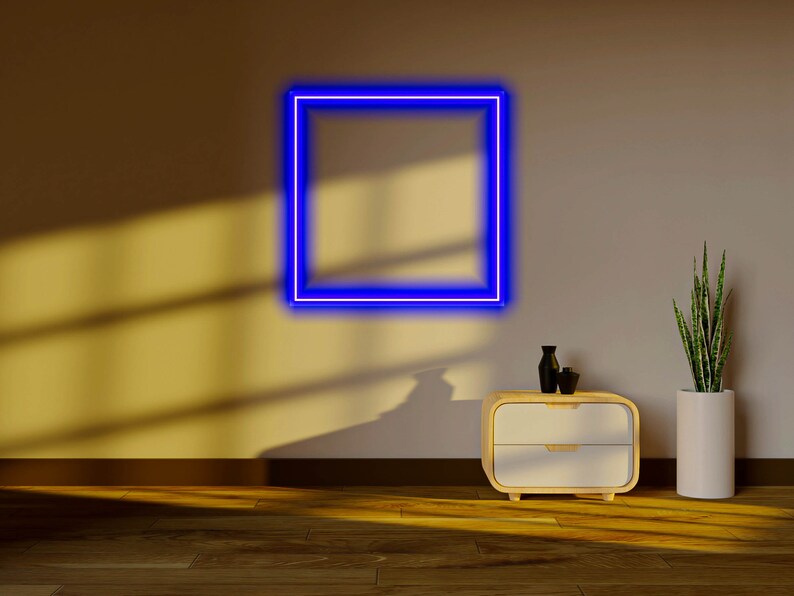 Square Neon Sign, Square Led Sign, Square Neon Light, Square Led Light ...