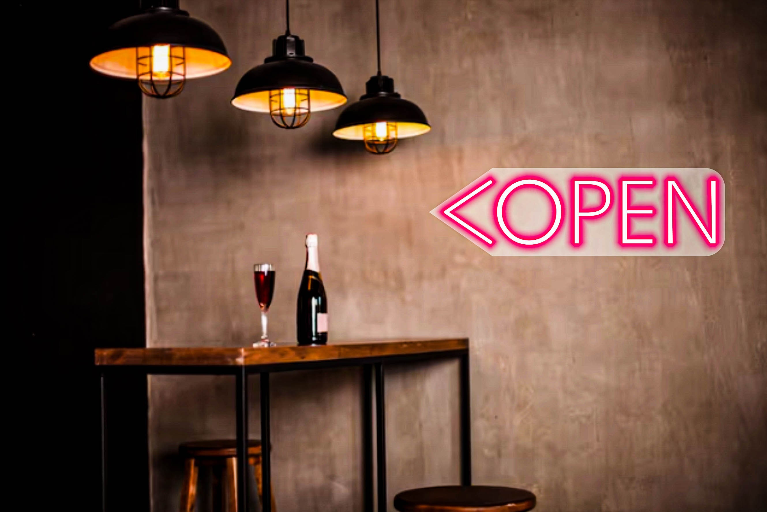 Outdoor Open Neon Sign Arrow, Outdoor Waterproof Open Sign, Open Sign ...