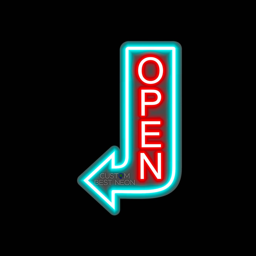 Open Bar Arrow Left Neon Sign, Outdoor Left Arrow Led Sign, Arrow Left ...