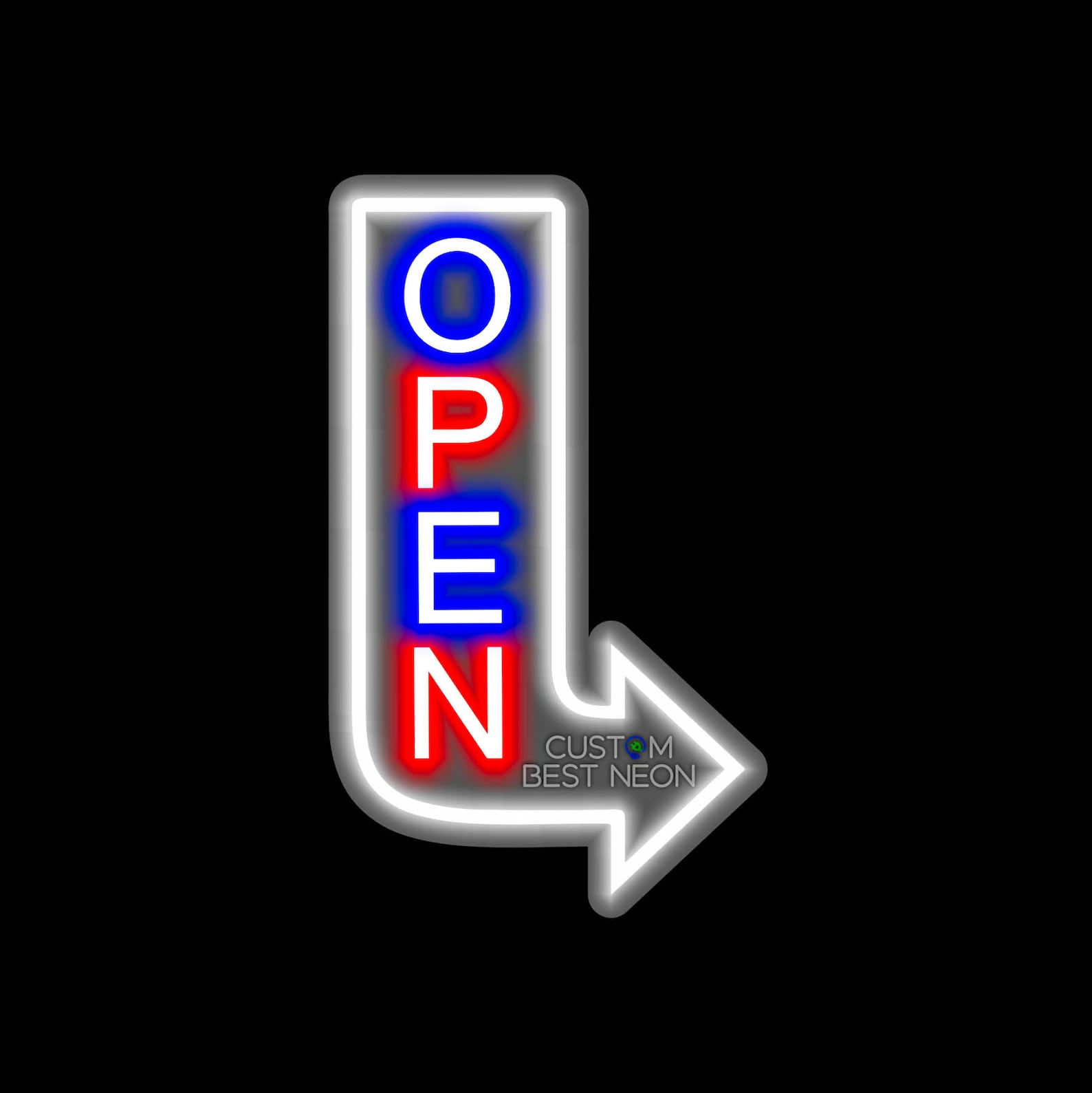 Custom LED Neon Sign, Colorful Arrow OPEN Neon Sign for Small Business ...