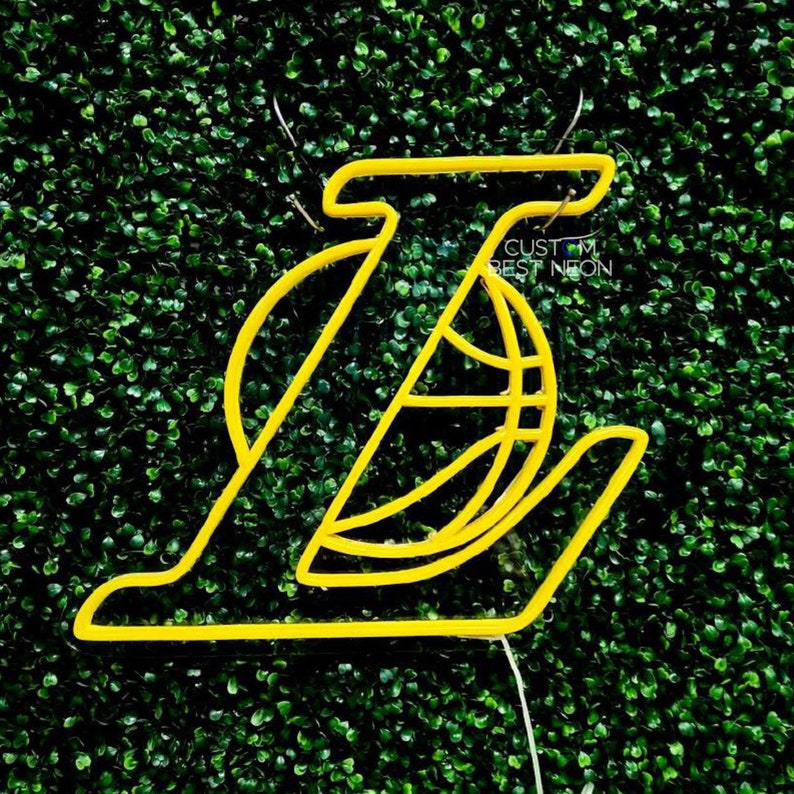 Lakers Neon Sign LED Light Sign, Sports Bar Wall Sign, Man Cave NBA ...