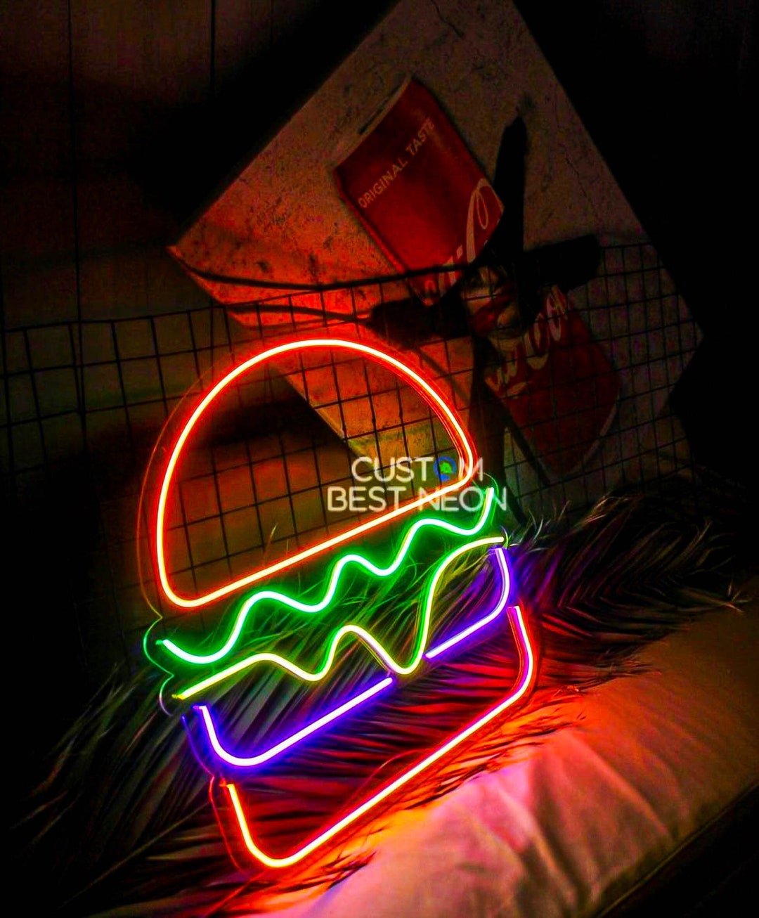 Hamburger Neon Sign, Burger Led Sign, Neon Wall Lights. Foodie Lover ...