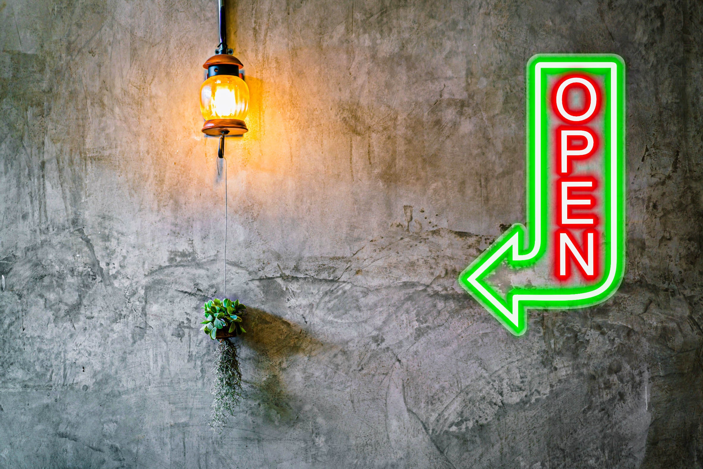 Vertical Open Neon Sign With Arrow for Business, Outdoor Open Sign Bar ...