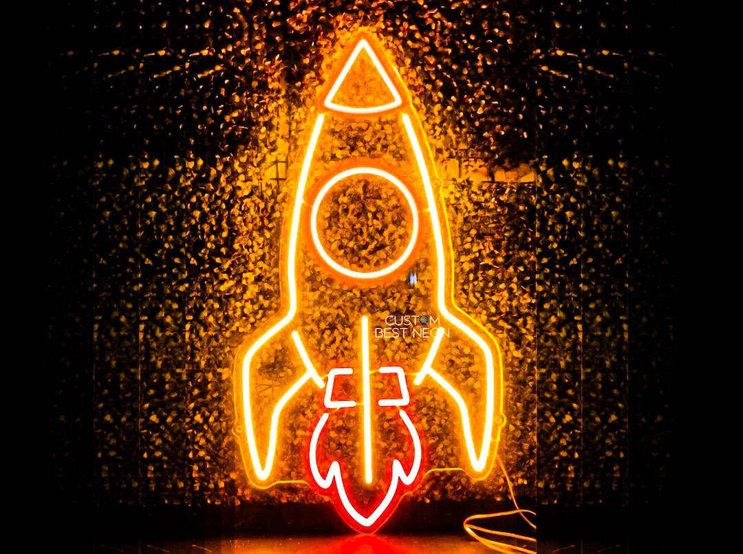 Space Rocket Neon Sign Space Rocket Neon Light Galaxy Lamp - Etsy