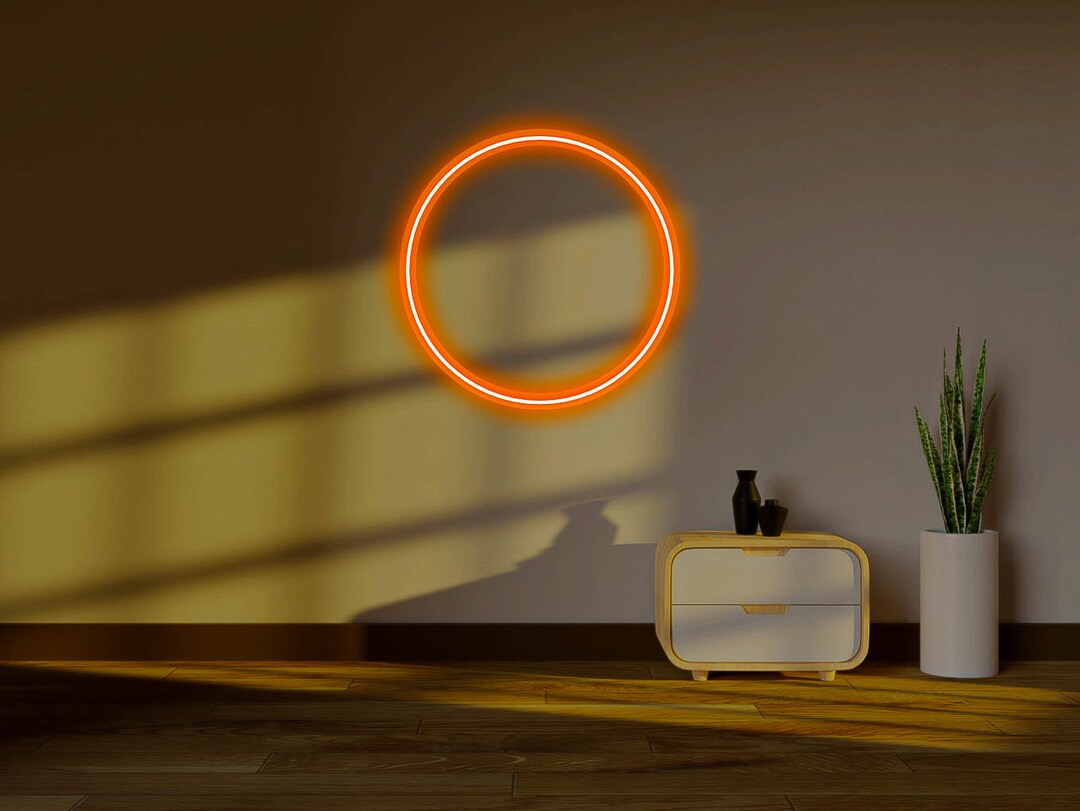 ZEN Circle Neon Light Ring, Cyberpunk Decor Japanese Enso Sign ...