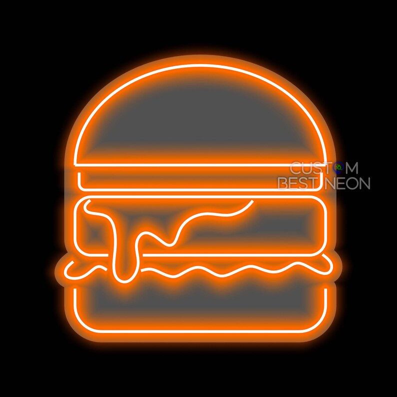 Burger Neon Sign Outdoor Business Sign, Burger Neon Signs Custom LED ...
